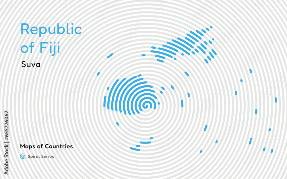 Creative map of Fiji. Political map. Suva. Capital. World Countries ...