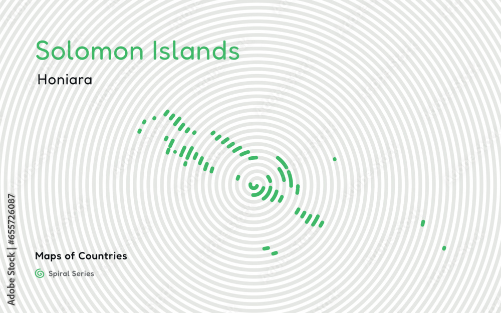 Creative map of Solomon Islands. Political map. Honiara. Capital. World ...