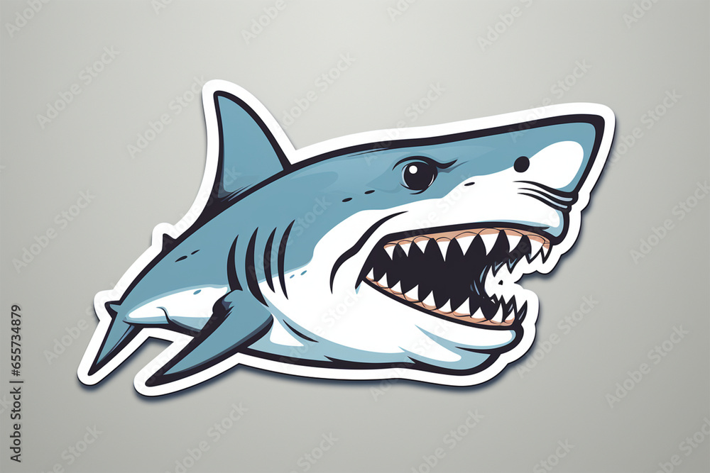 vector sticker design, a shark Stock Illustration | Adobe Stock