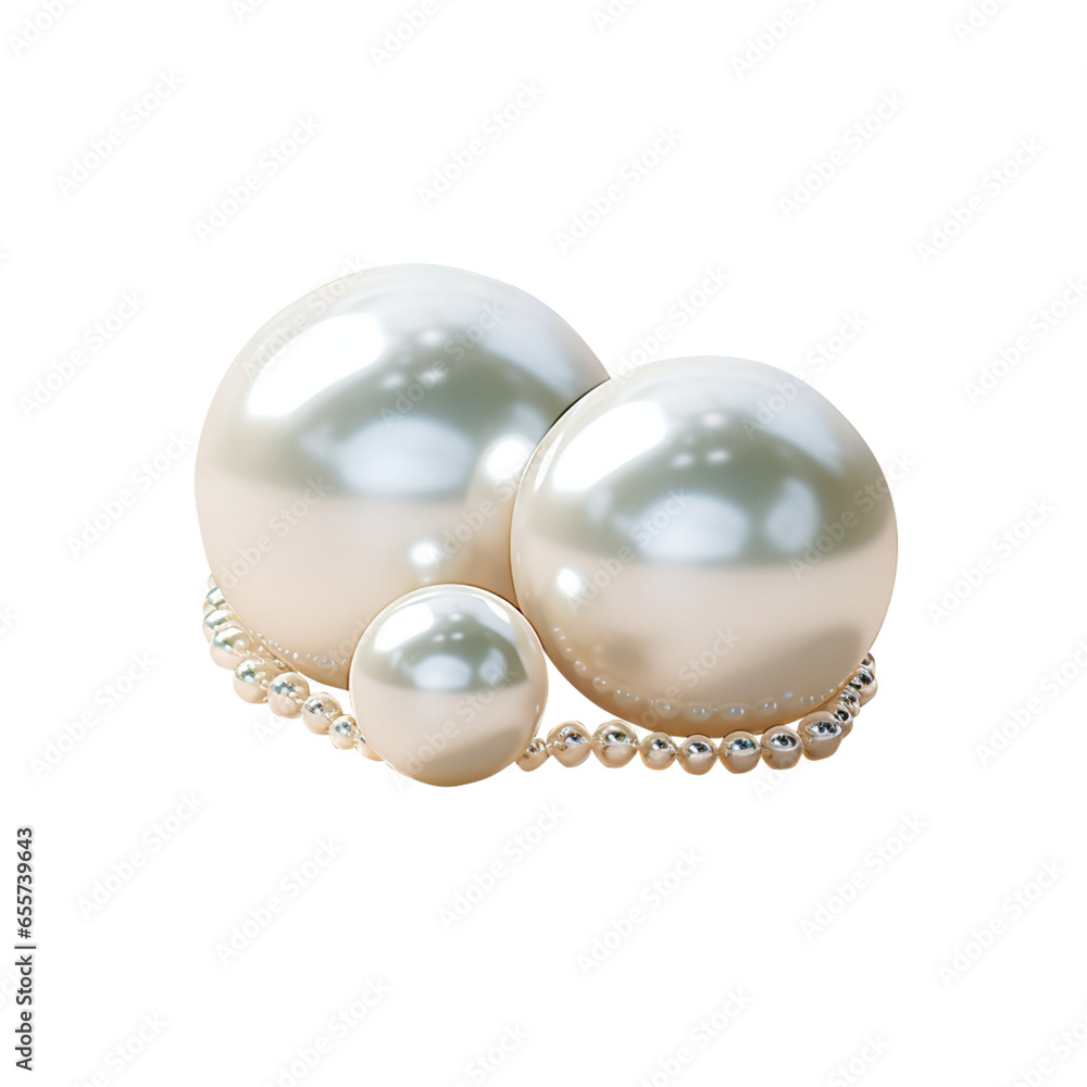 white two realistic pearl in a sea shell, Open oyster with white pearl ...