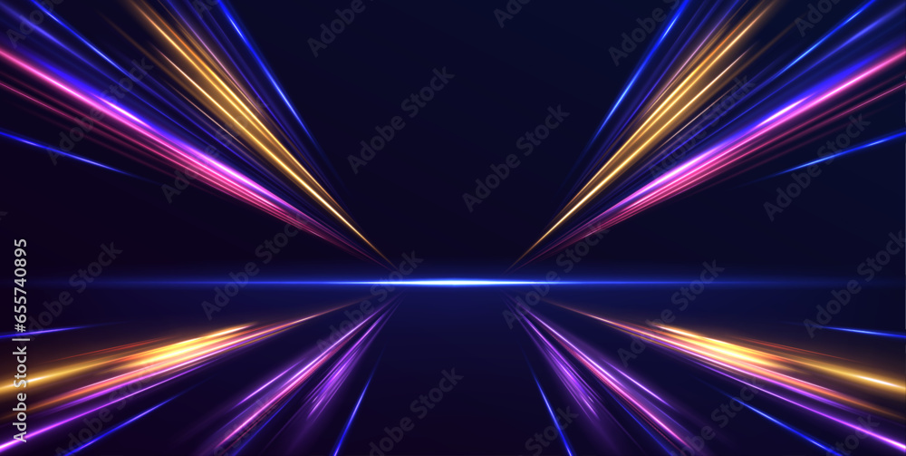 Light trail wave, fire path trace line, car lights, optic fiber and ...