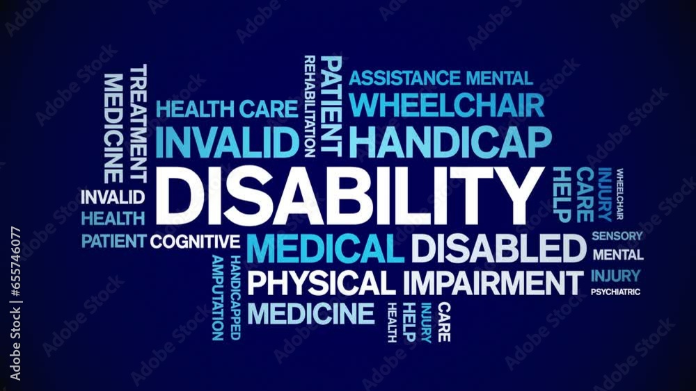 Disability animated tag word cloud;text design animation kinetic ...