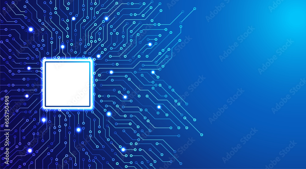 Motherboard digital chip. Circuit board design background. High-tech ...