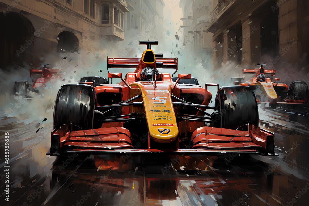 F1 3d race car icon transport jet logo sport auto racing symbol concept ...