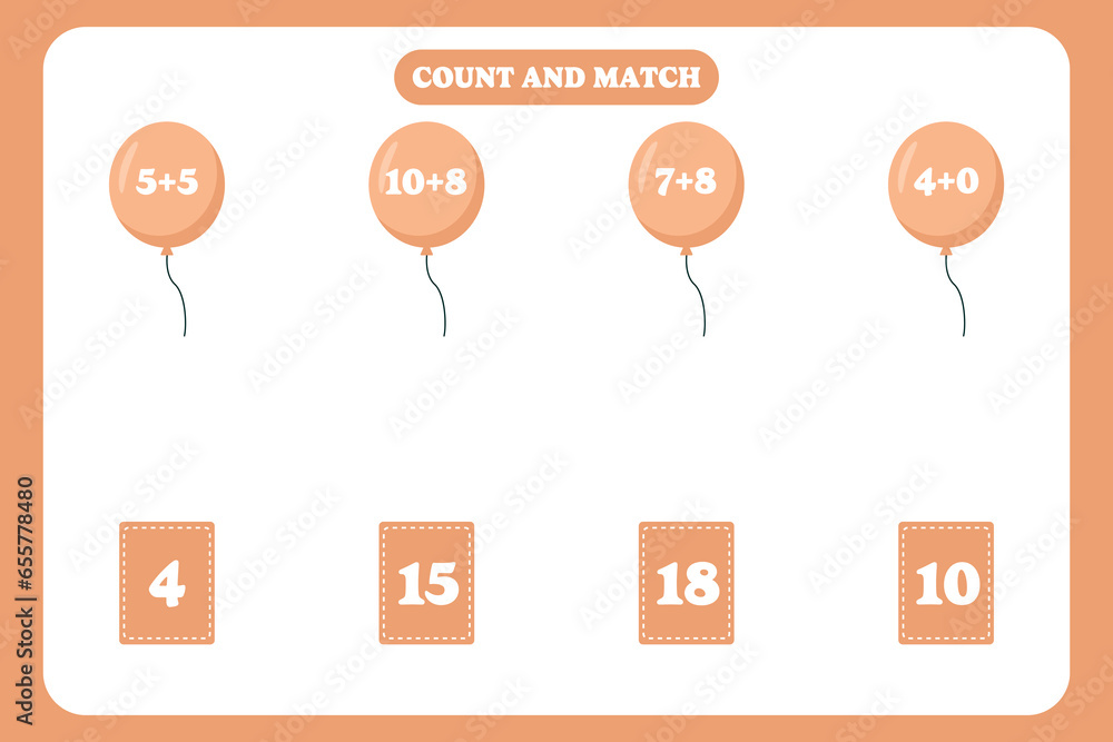 Count and match. Educational mathematical game for children. Printable ...