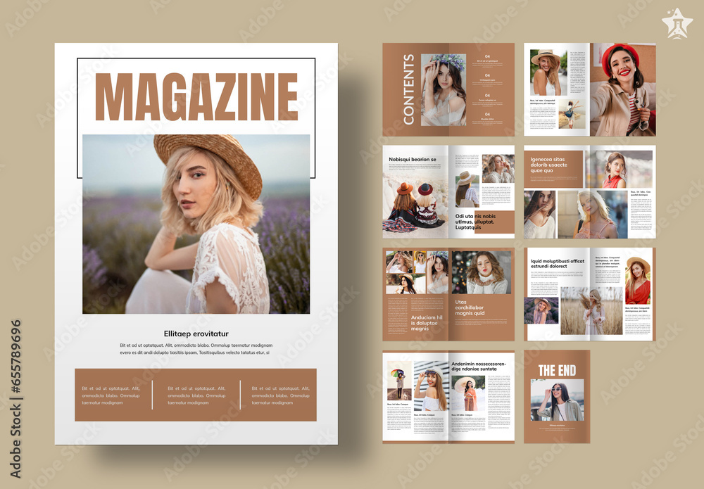 Simple Magazine Layout Stock Template | Adobe Stock