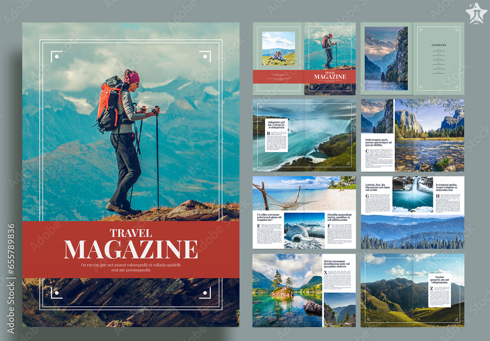 Travel Magazine Stock Template | Adobe Stock