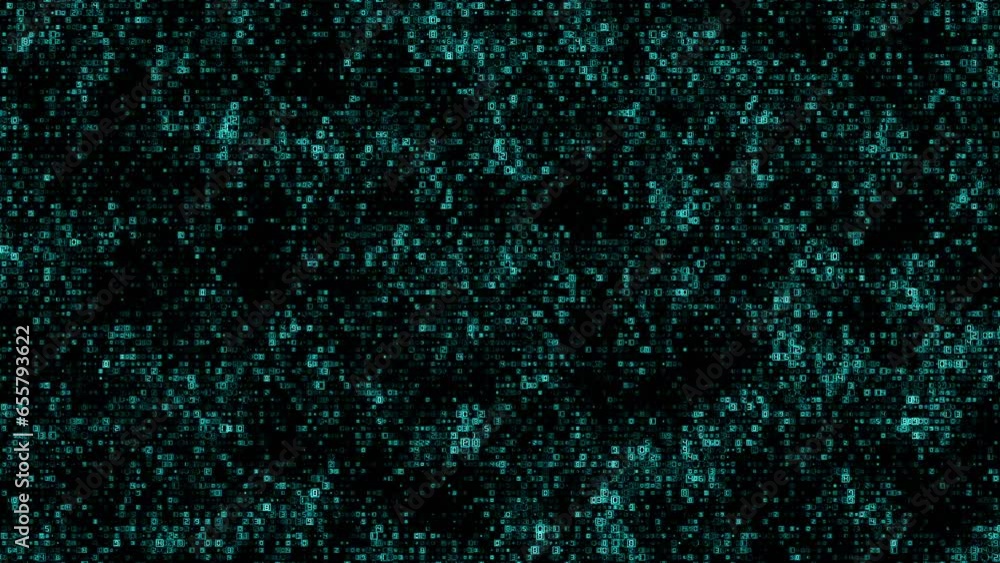 Digital Binary Code Background Loop Fly Through Abstract 3d Rendering Of A Scientific