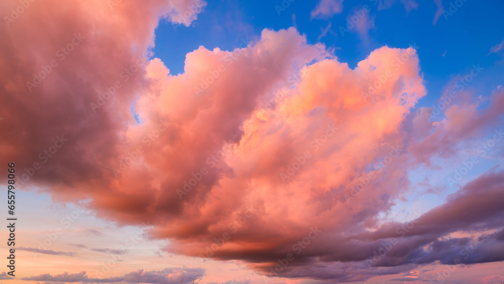 Sky with clouds during sunset. Clouds and blue sky. A high resolution ...