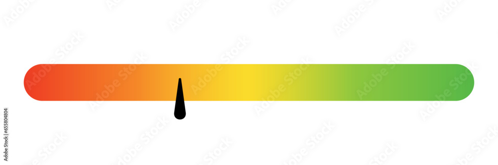 Rating slider with black arrow indicator. Feedback slider or level ... Rating slider with black arrow indicator. Feedback slider or level ...