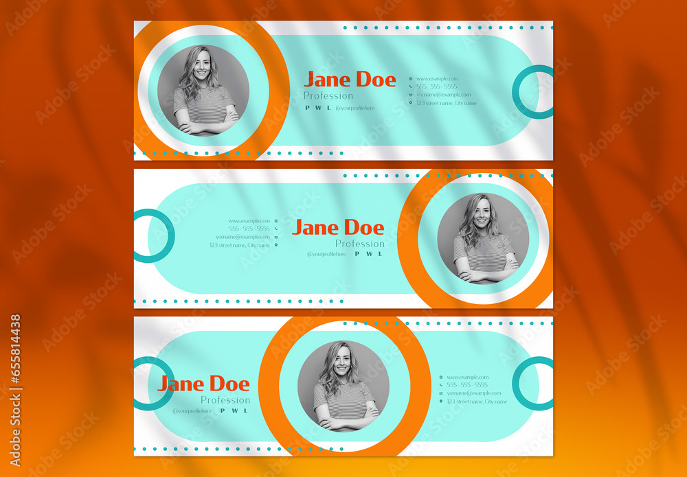 Email Signature Banner Layout Stock Template | Adobe Stock