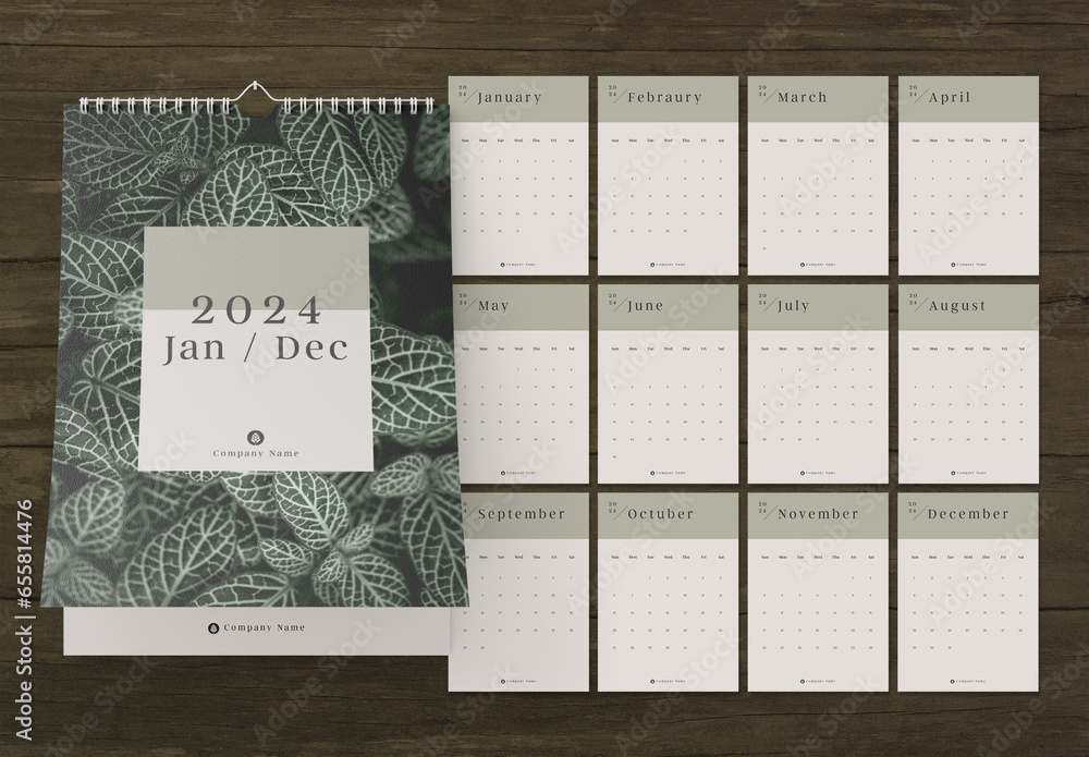 Vertical A4 2023 Calendar Template Layout Stock Template | Adobe Stock