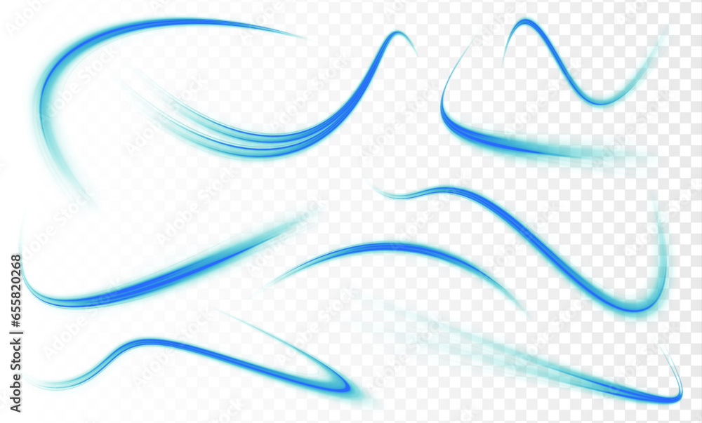 Blue stripes in the form of drill, turns and swirl. Wavy transparent ...