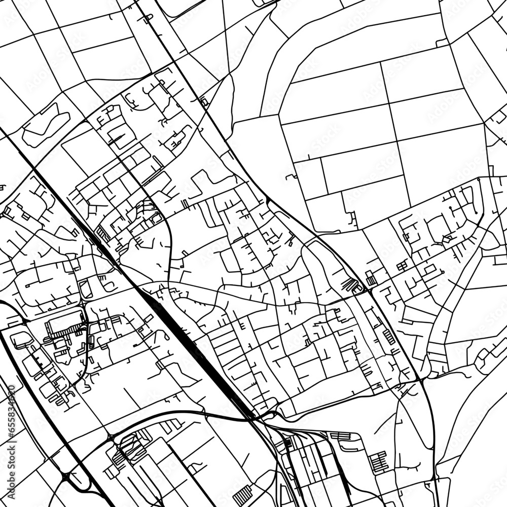 1:1 square aspect ratio vector road map of the city of Dormagen in ...