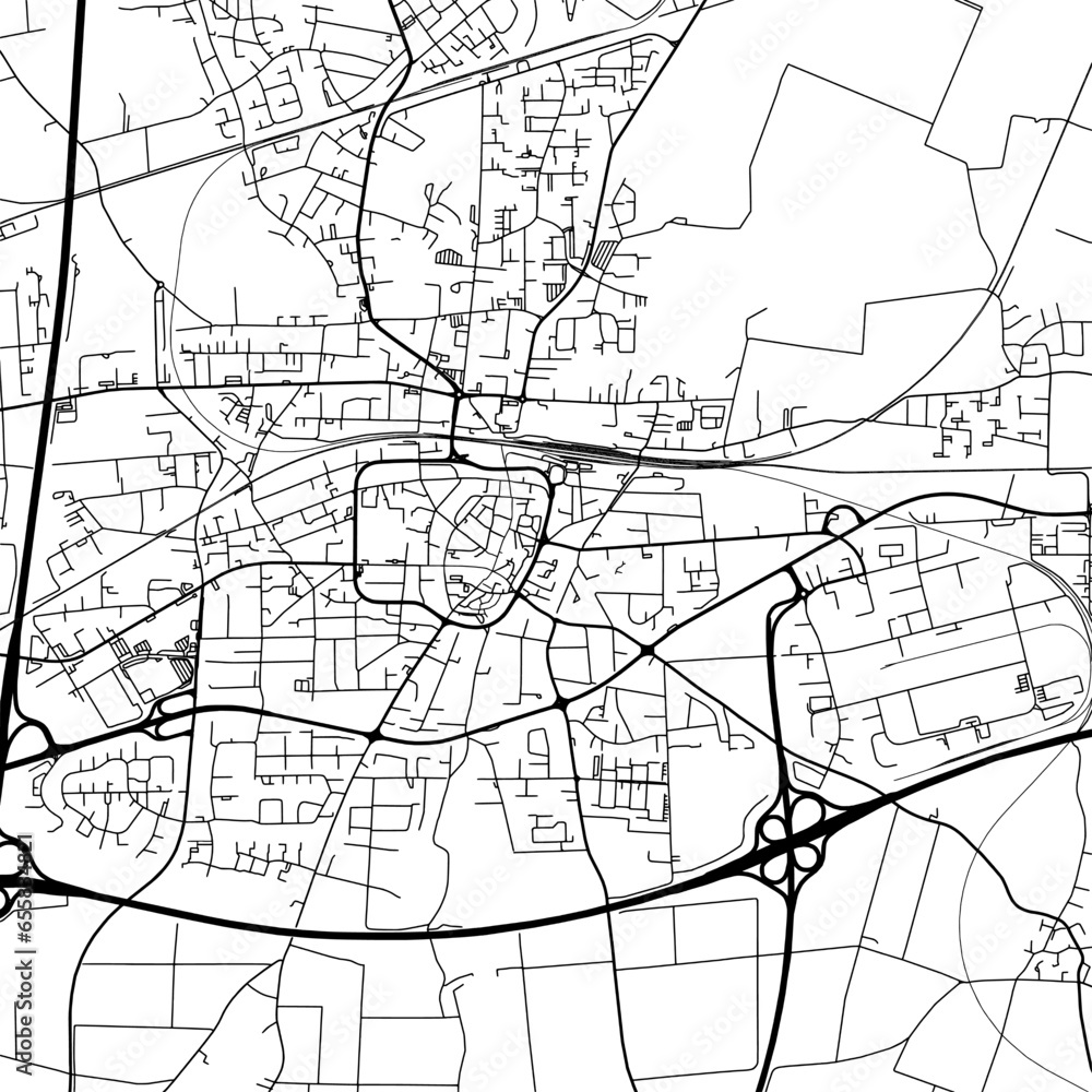 Vecteur Stock 1:1 square aspect ratio vector road map of the city of ...