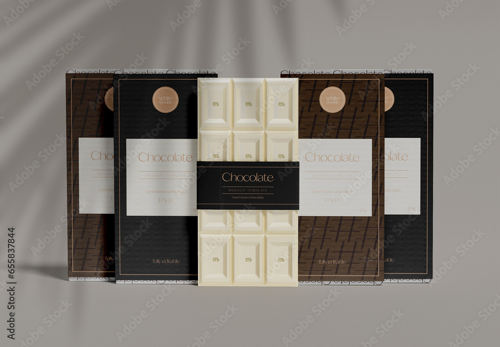 Front View of Chocolate Bar Packaging Mockup Stock Template | Adobe Stock