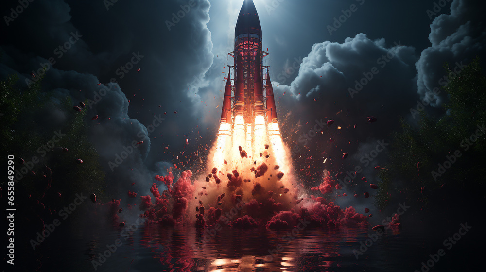 Razzo in partenza. Far partire qualcosa. Avviare un'attività. Ai ...