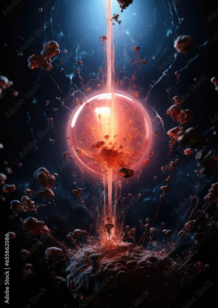 Generative AI, egg, oocyte fertilized by sperm, conception under a ...