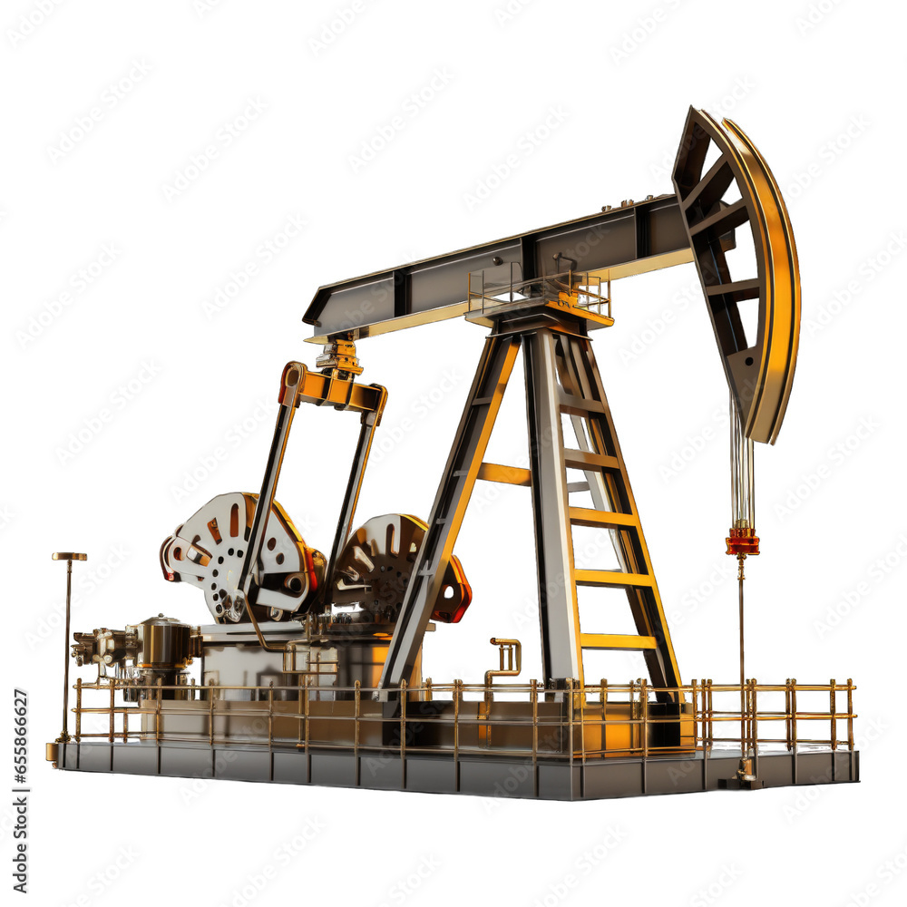 Oil pump jack. Transparent background or PNG file. Generated by AI ...