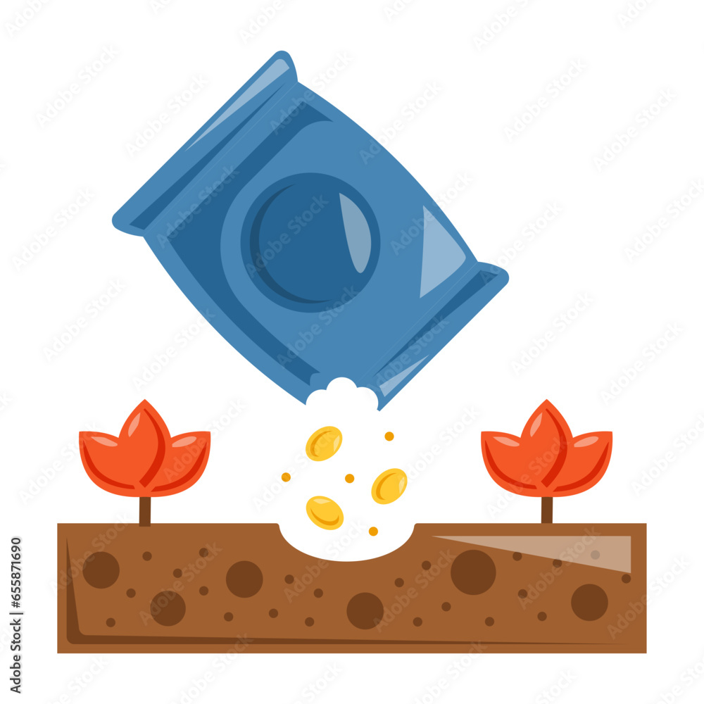 applying Multinutrient fertilizers to soil concept, manuring process ...