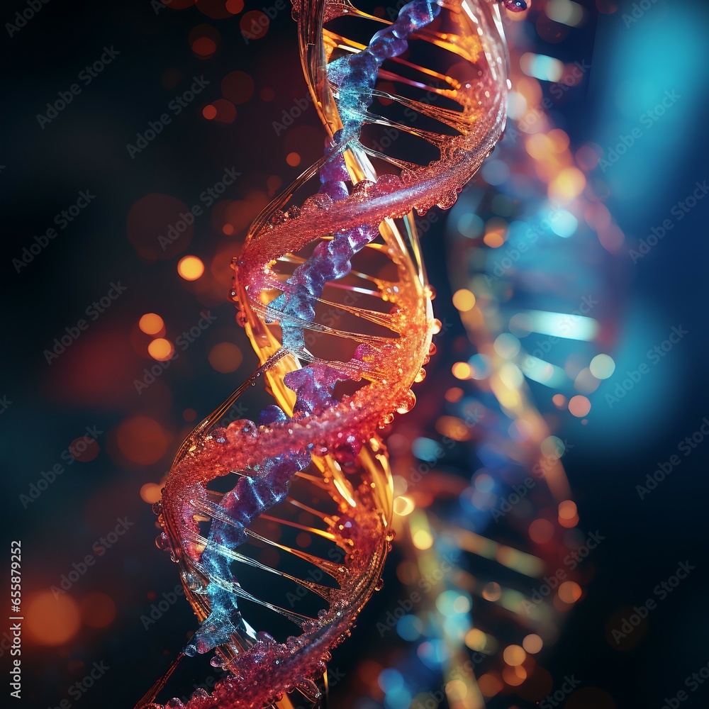 DNA strand, blueprint for life, gene, stockphoto created with ...