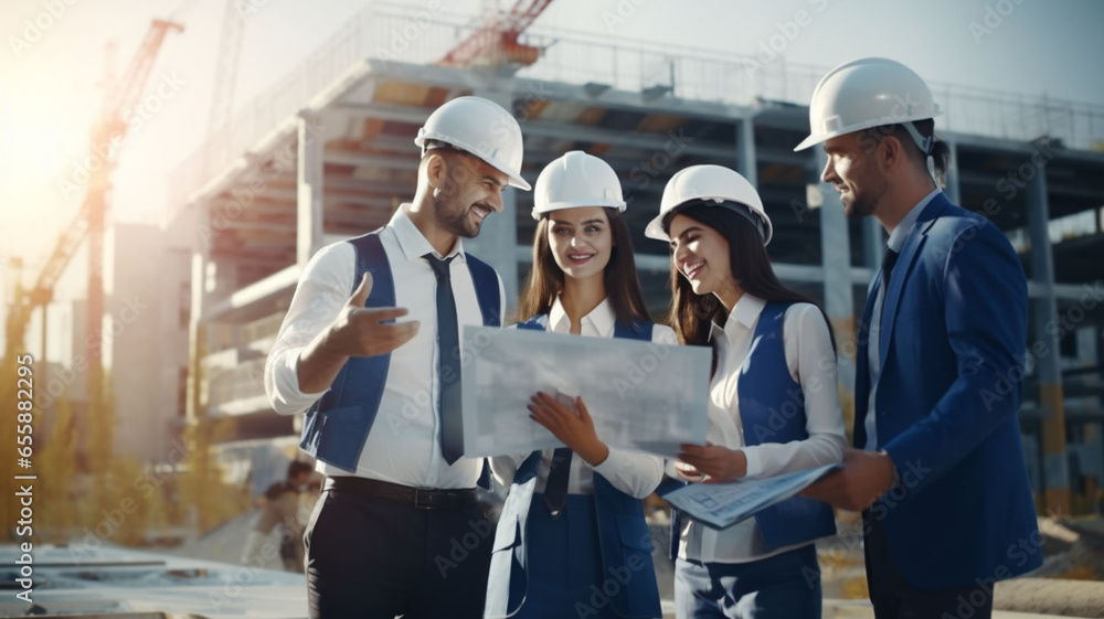 Constructing a Vision: Four Diligent Contractors, Dressed in their ...