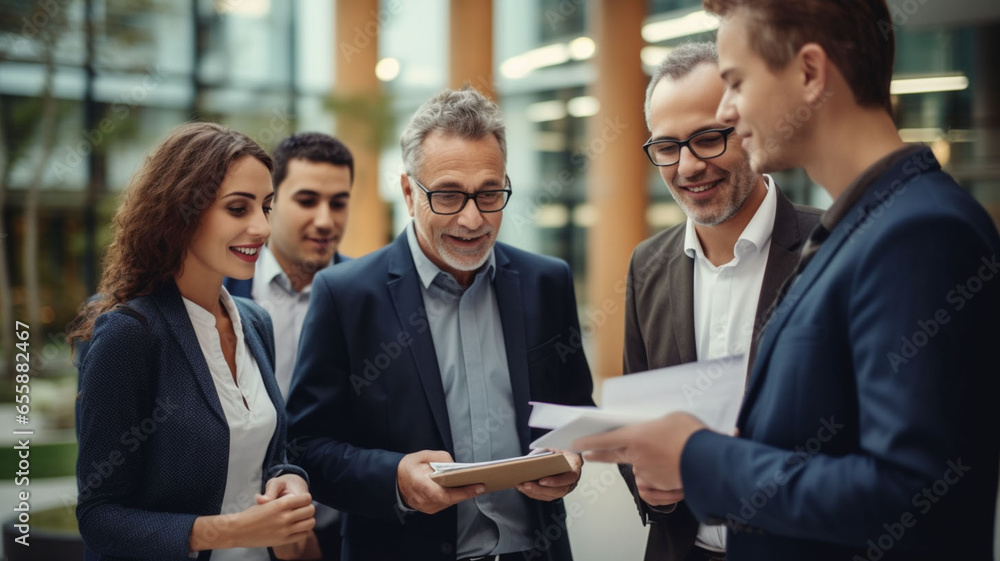 Empowering Success Gathering Dedicated Company Workers, Attired Sharp ...