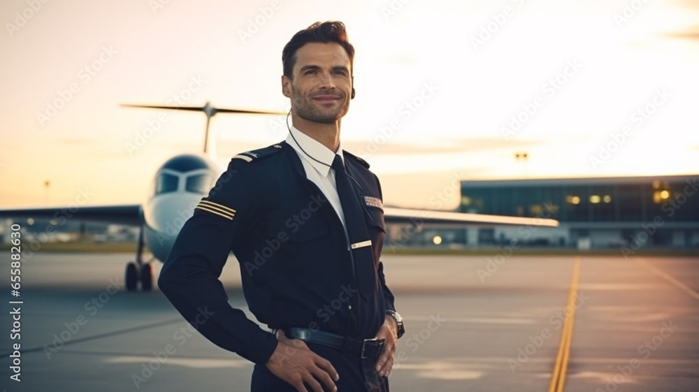 High-Flying Dreams: Young Aspiring Male Pilot, Resplendent Pilot's ...
