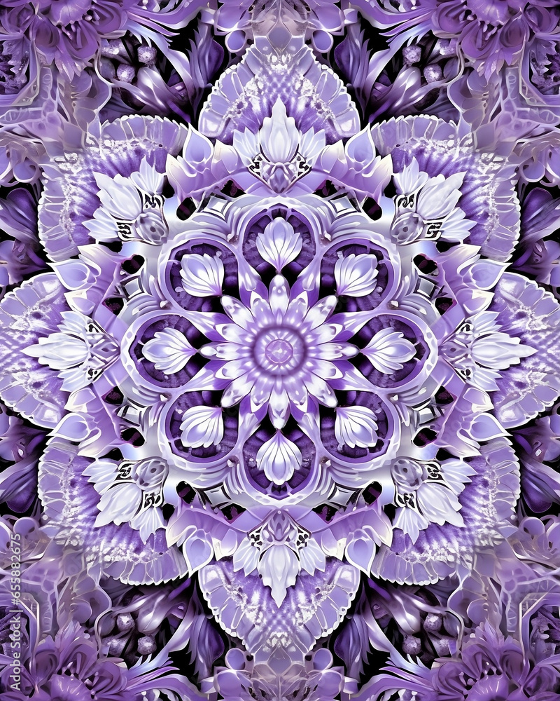 many beautiful complex hyper-detailed lace lacey mandalas, purple ...