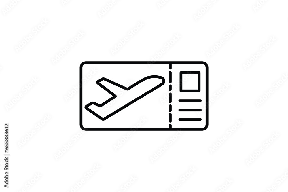 Boarding pass icon. icon related to airport. suitable for web site ...