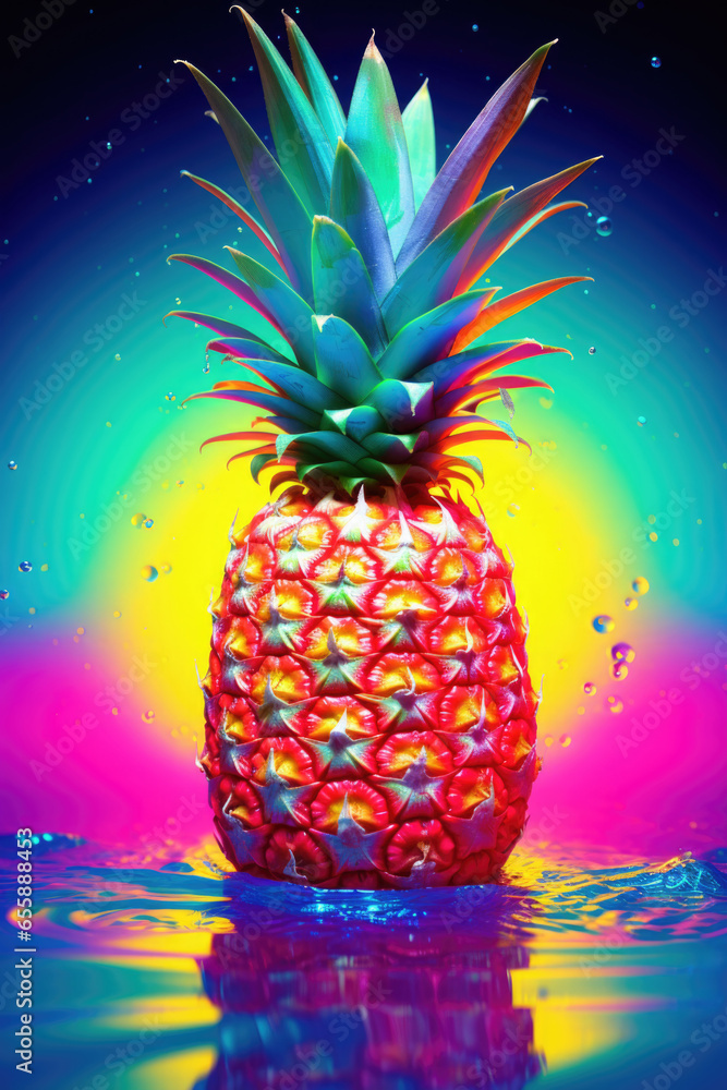 Freshest ripe pineapple with a splash of polka dots and creative juices ...