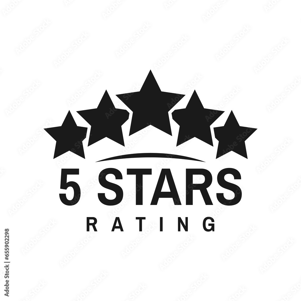 Five star rating icon, best award symbol. Product premium quality ...