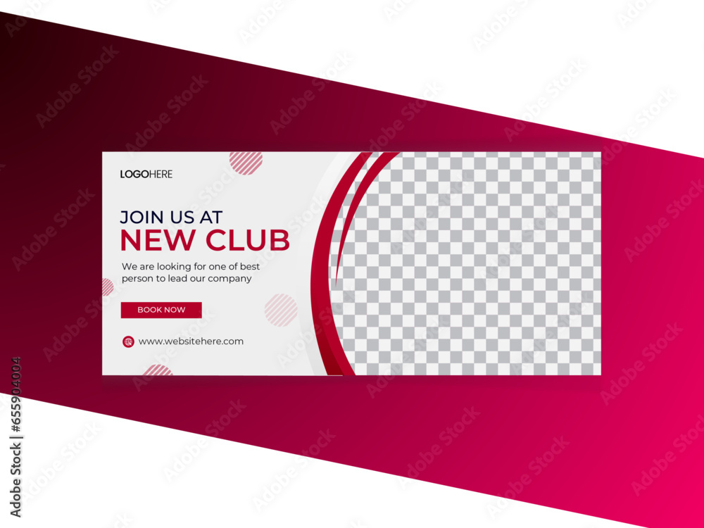 Join Us at new club banner, Creative and modern business digital ...