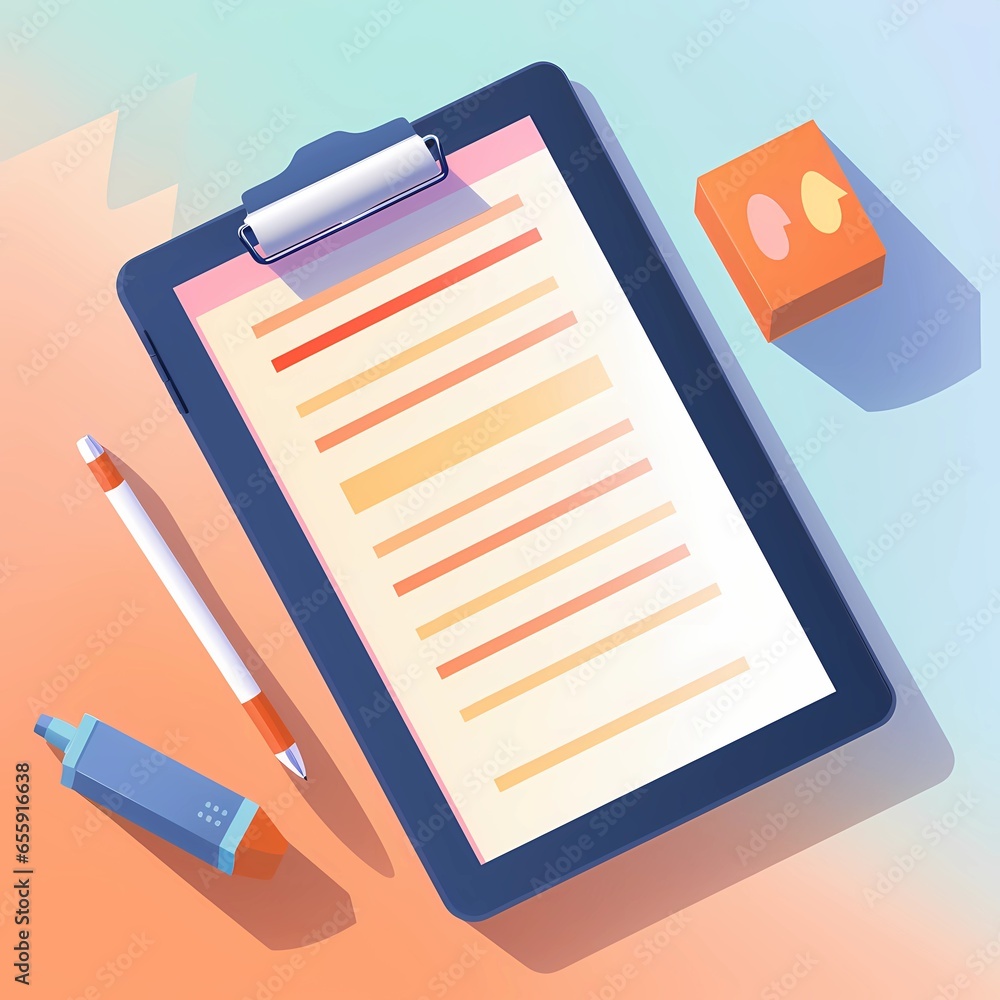 checklist delight: a tablet displaying a cheerful checklist in pastel ...