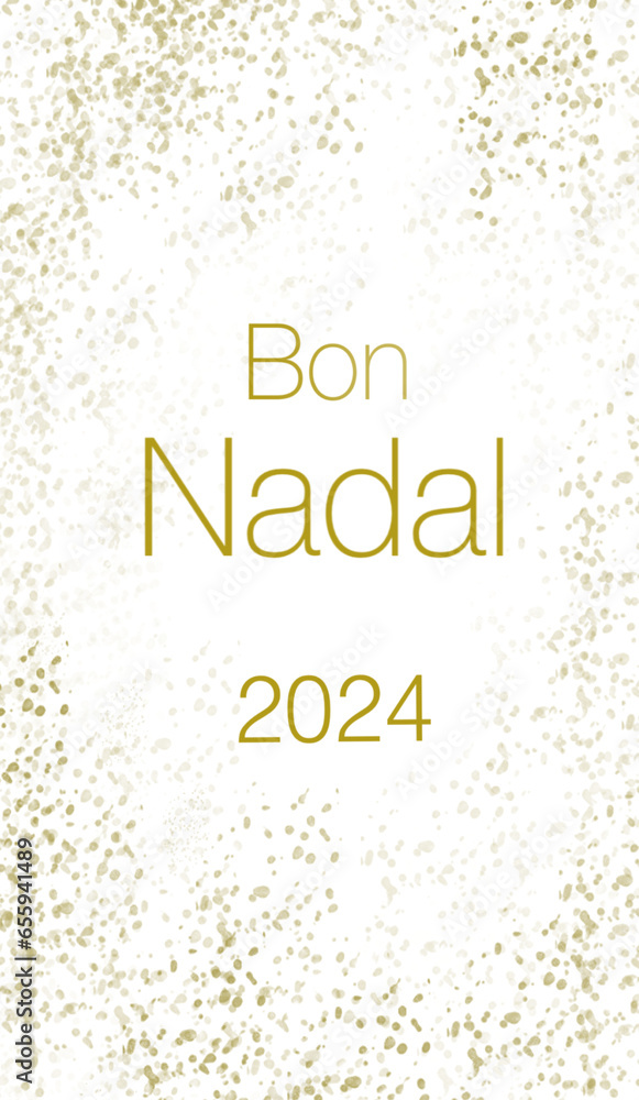 Background with text Bon Nadal 2024 in Catalan. Christmas banner, stars ...