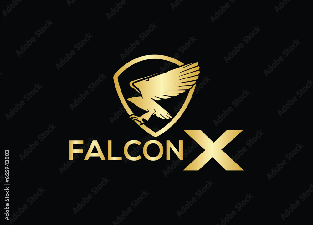 falcon shield logo and monogram logo Stock Vector | Adobe Stock