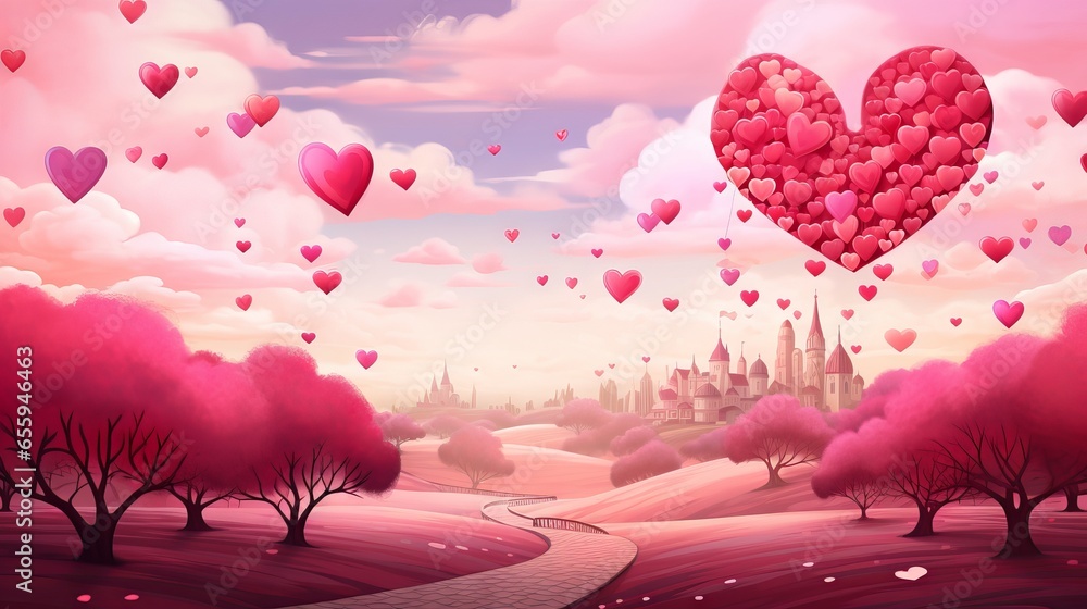 Romantic valentine’s day zoom background - aesthetic heart patterns in ...