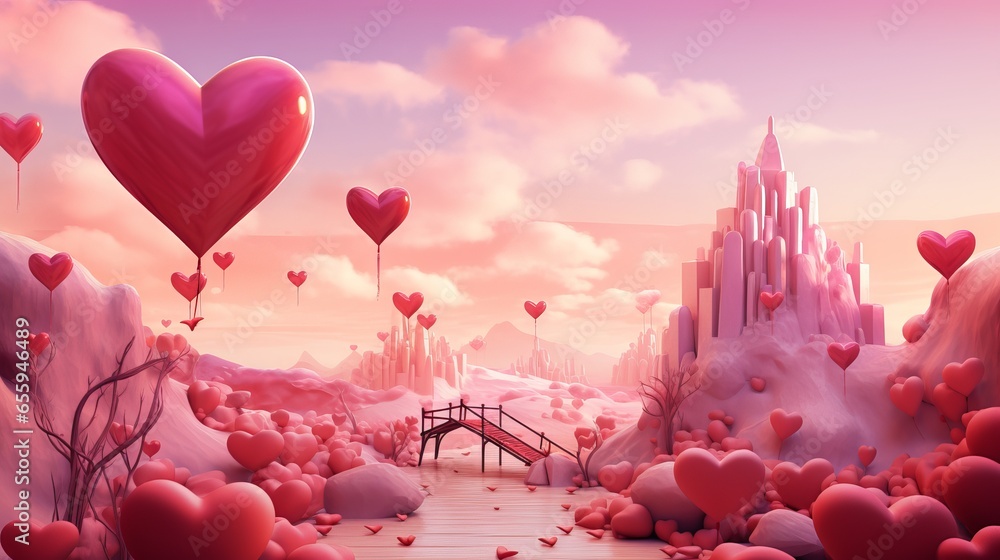 Romantic valentine’s day zoom background - aesthetic heart patterns in ...