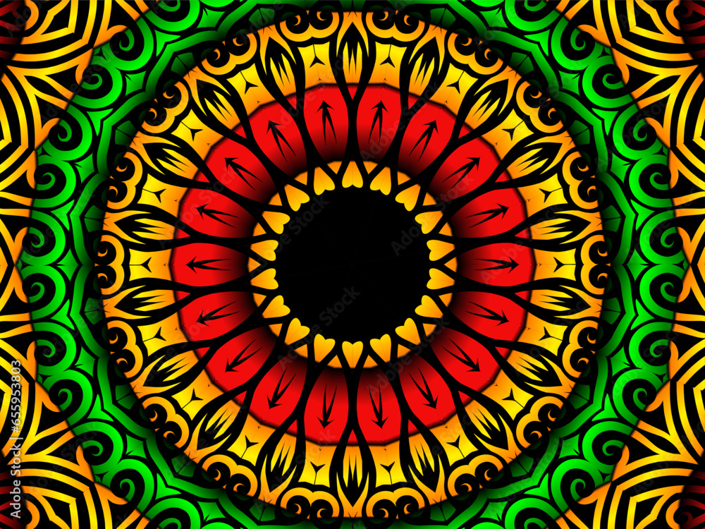 Luxurious frame colourful batik ethnic dayak aztec Kalimantan pattern ...