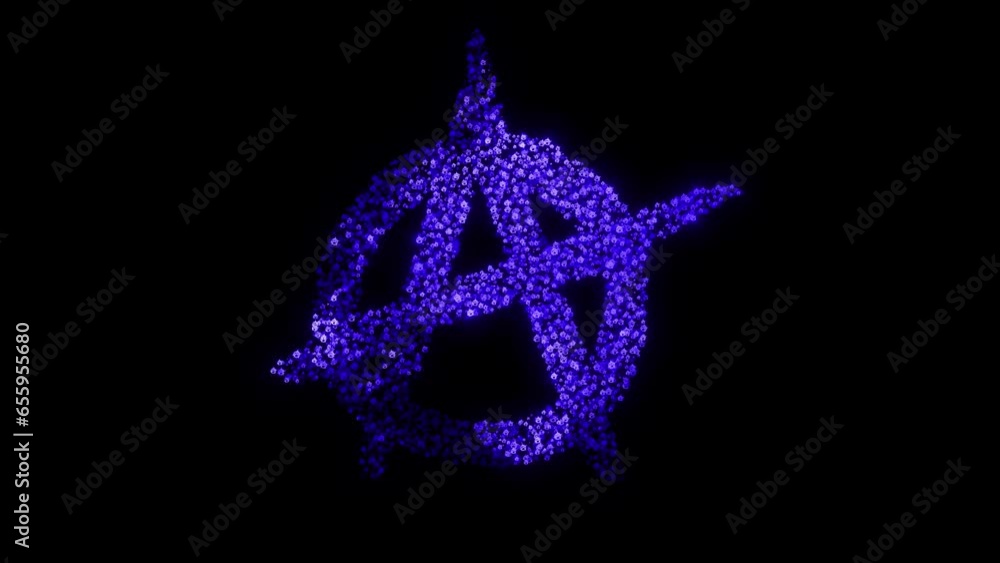 Purple Color Anarchy Symbol Animation. the Famous Anarchy Sign Or ...