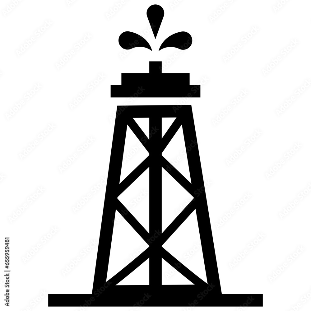 Oil, tower, icon, extraction, rig, industry, petroleum, energy ...