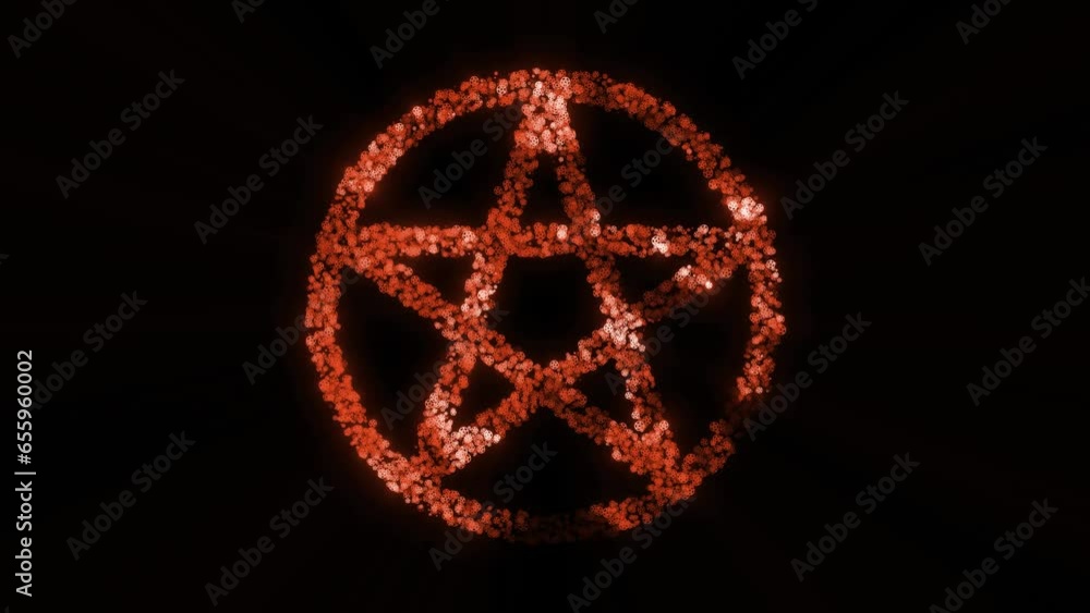 Pentagram Red Symbol Animation.The Famous Spiritual Pentagram Logo Or ...