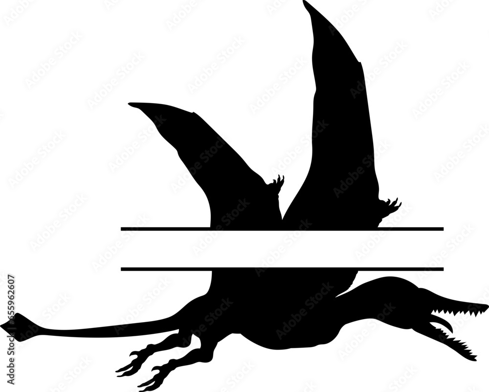 Rhamphorhynchus Dinosaur monogram Dinosaur silhouette Monogram bundles ...