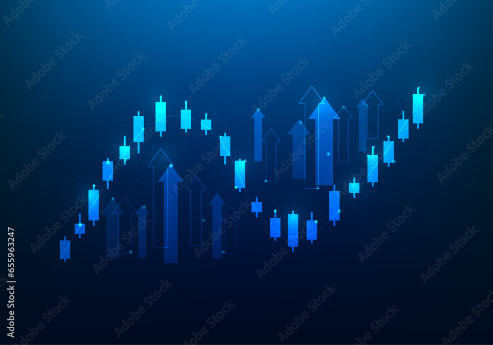 business achievement arrow up with graph stock market increase ...