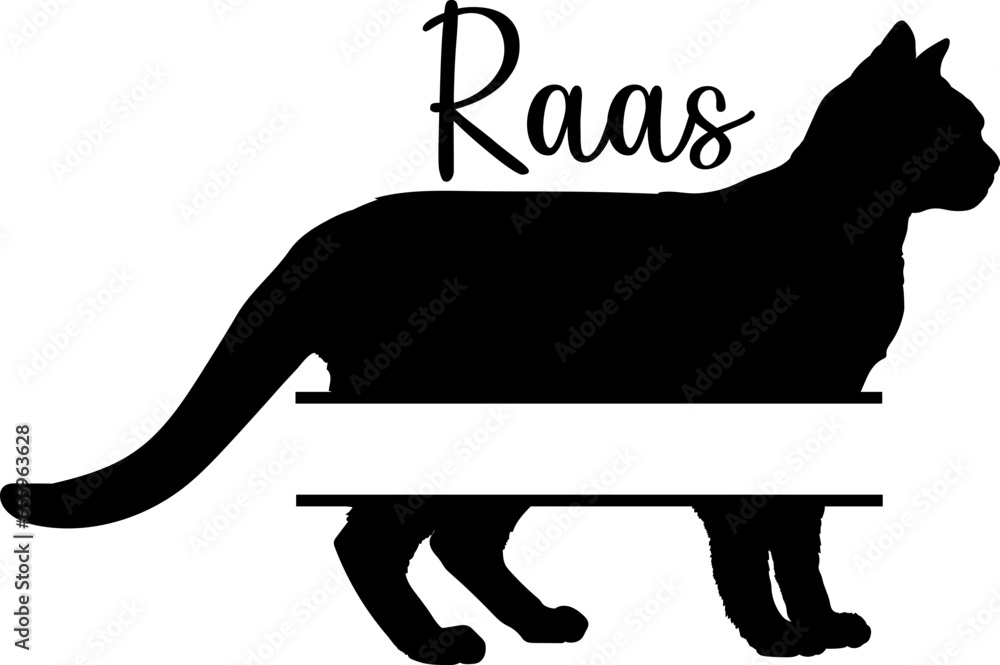 Raas Cat Monogram cat breeds Cat silhouette Cat bundle Vector Stock ...
