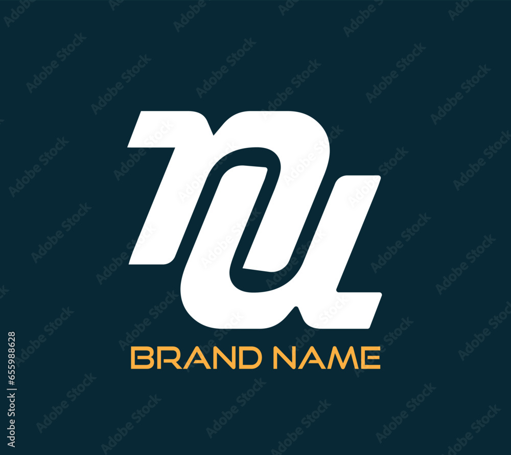nu letter logo. EPS file. Editable Color. CMYK Color mode. Free Font ...