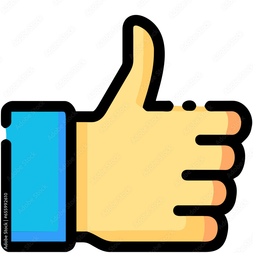 vector svg thumbs up emoji icon, bold outline illustration Stock Vector ...