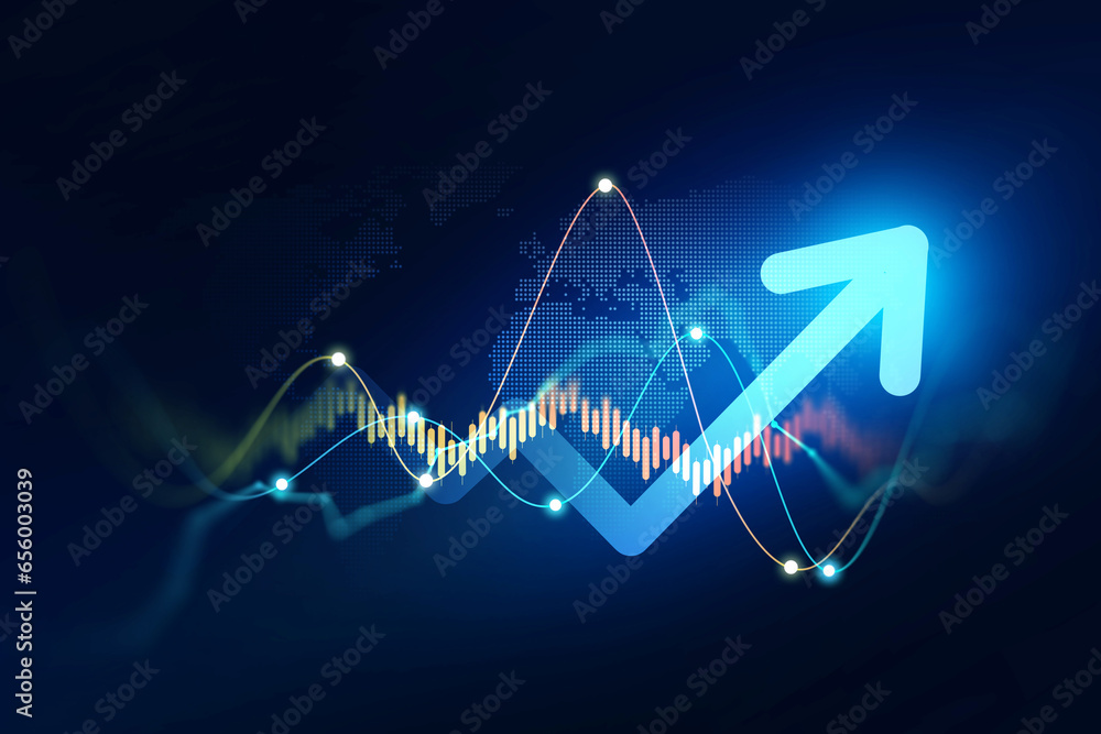 Stock market investment trading graph growth.Investment finance chart ...