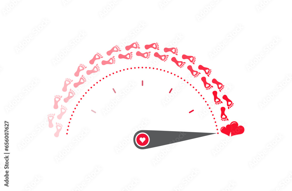 Love level quality measure vector illustration with indicator ...