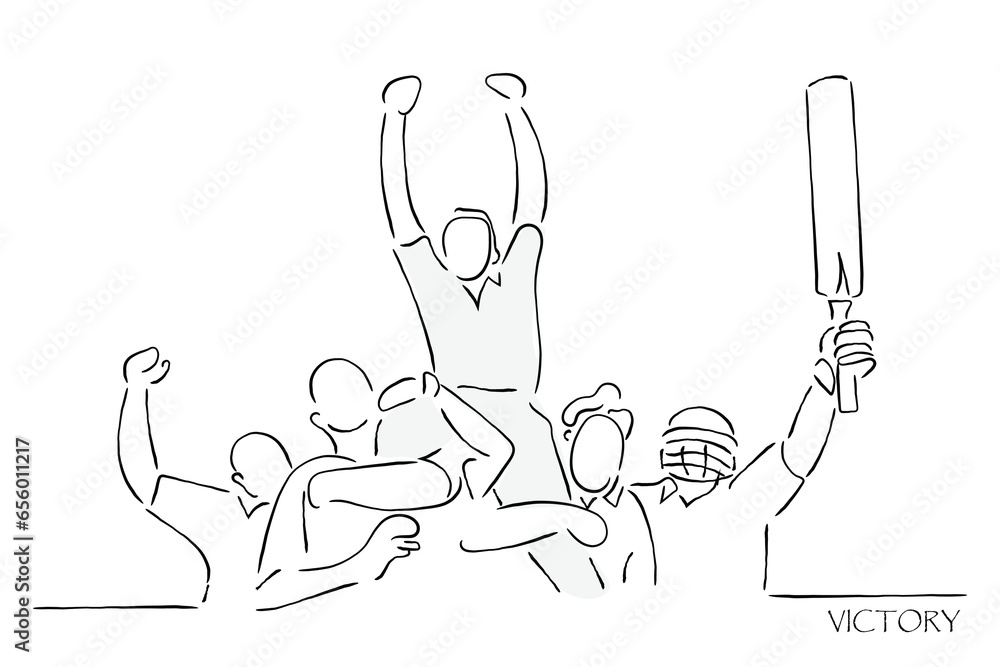 hand drawn vector illustration of sports. Line art vector on ...